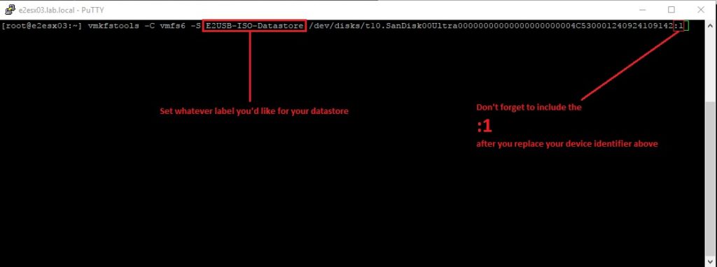 Creating A VMFS Datastore On A USB Drive - VMscrub