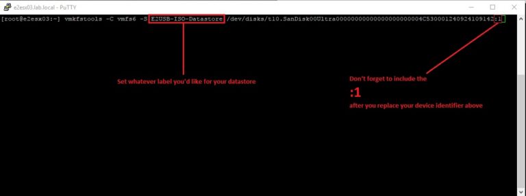 Creating A VMFS Datastore On A USB Drive - VMscrub