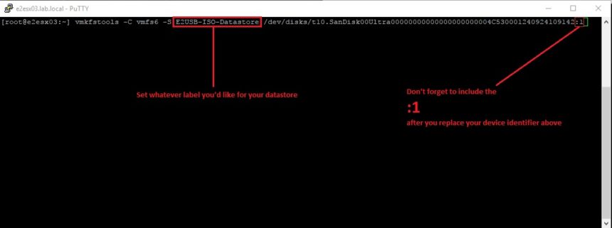 Creating A VMFS Datastore On A USB Drive - VMscrub