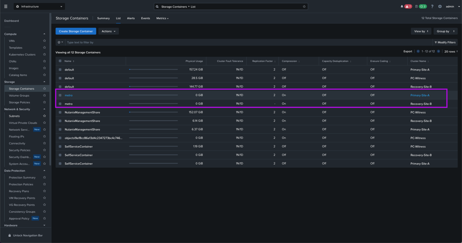 Configuring Nutanix AHV Metro Availability - VMscrub
